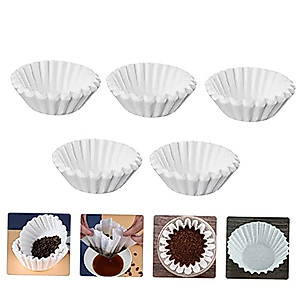VOSAREA 100 Sheets American Coffee Filter Paper Loose Tea Strainer Cup Unbleached Coffee Filter Wavy Surface Filter Bowl Espresso Tools Coffee Filters Basket Cone Coffee Filter Drink White