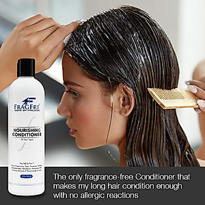 FRAGFRE Fragrance Free Conditioner 12 oz - Parabens Free Hypoallergenic - Hair Conditioner for Sensitive Skin - Deep Conditioning for Normal Treated and Fragile Hairs - Vegan Gluten Free (1 Pack)