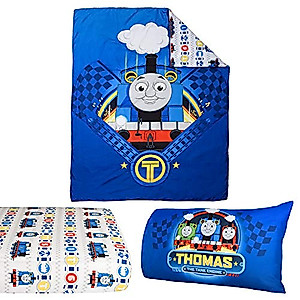 Thomas The Tank Standard Crib 3 Piece Toddler Bedding Set for Kids Soft Microfiber Reversible Comforter, Fitted Sheet & Pillowcase for Boys