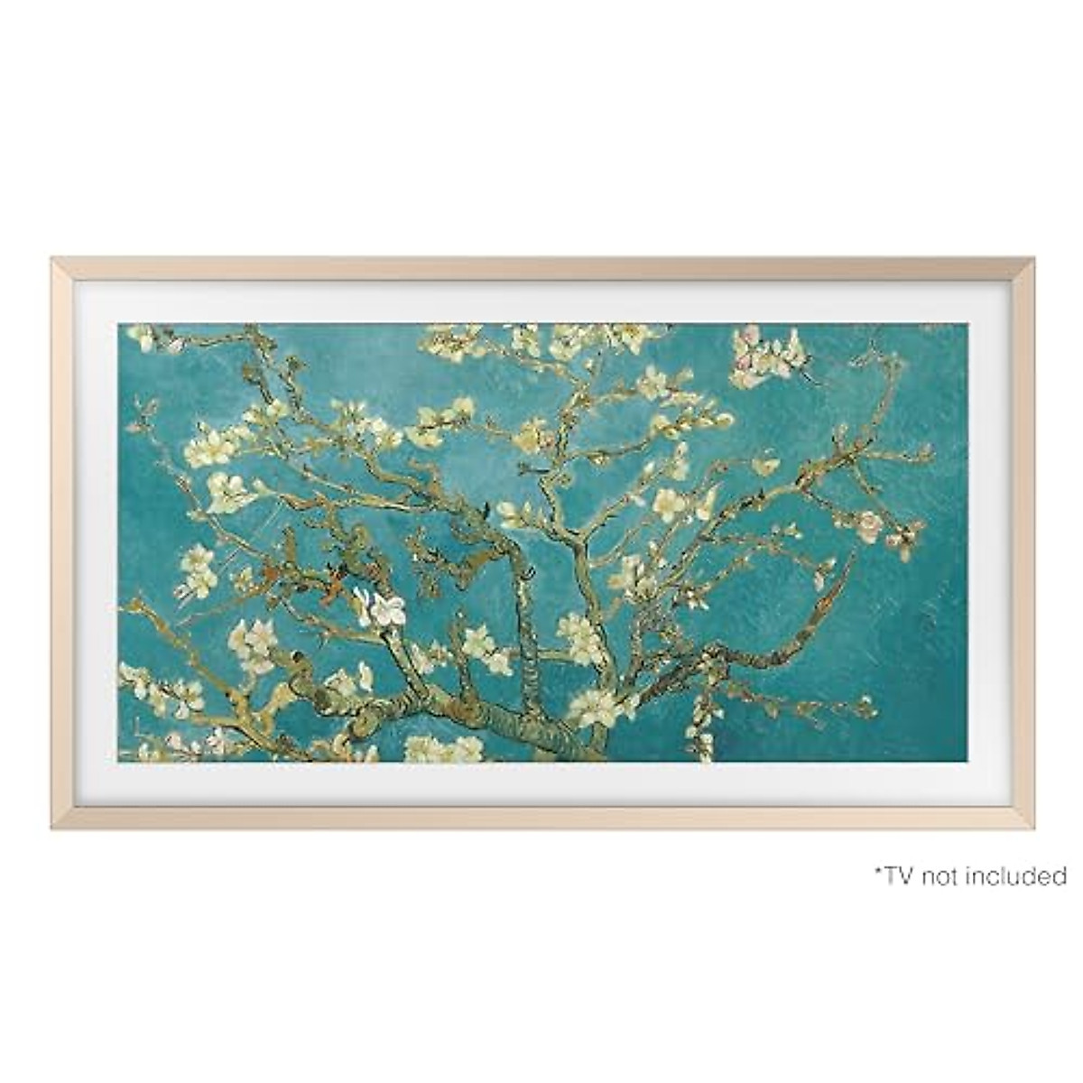 SAMSUNG 75” The Frame TV Customizable Bezel, Magnetic, Quick and Easy Installation, VG-SCFC75SGMZA, 2023, Sand Gold Metal