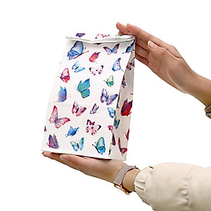 Cmecial 25Pcs Thickened Butterfly Favor Bags, Birthday Goodie Bags for Kids Birthday Party Bags, Party Favor Bags for Kids Birthday, Small Gift Bags Goody Bags, Mini Paper Gift Bags Small Size (WB1)