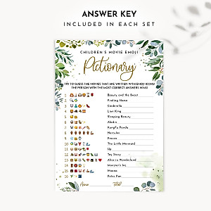 Greenery Baby Shower Games for 50 Guests, 6 Games Double-Sided Cards, Gender Neutral for Boys or Girls