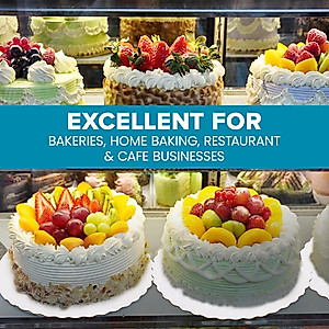 Fit Meal Prep [20 Pack] 8 Inch Cake White Cardboard Disposable Cake Bottoms Pizza Circles Round Base Stand for Desserts and Pastries Grease Proof and Moisture Resistant, Christmas, Birthday, Wedding