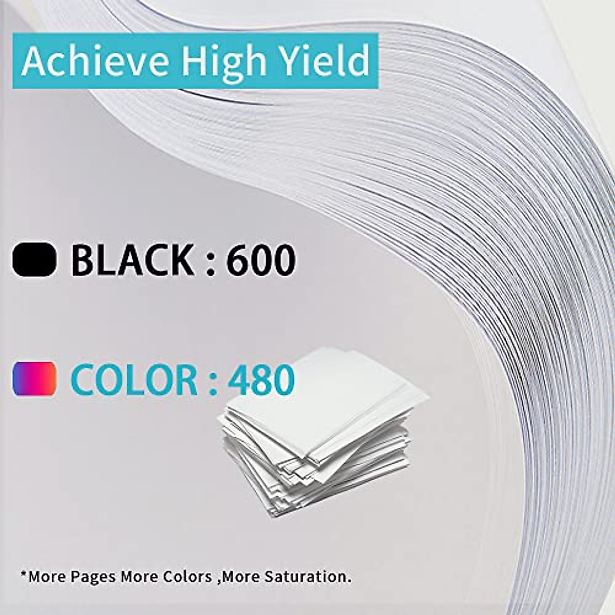 Remanufactured 63XL Ink Cartridge Replacement for HP 63XL 63XL Black and Color(2-Pack) Compatible with Envy 4510 4520 4525 4528 OfficeJet 5267 5255 3830 4650 5258 3832 HP DeskJet 1110 2132 3630 3636