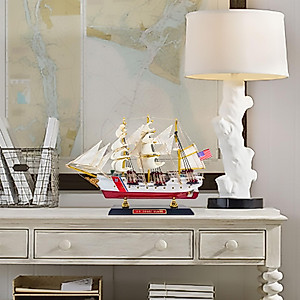 SAILINGSTORY Wooden Model Ship US Coast Guard Eagle Barque Ship Model Sailboat Decor USCG 1936 Replica Small