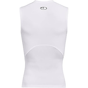 Under Armour Men's Armour HeatGear Compression Sleeveless T-Shirt , White (100)/Black, X-Large