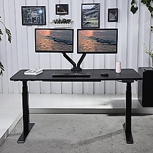 ApexDesk Elite K Series 60" x 27" Electric Height Adjustable Standing Desk with LED Memory Controller (60” x 27” Rectangular Top, Black)