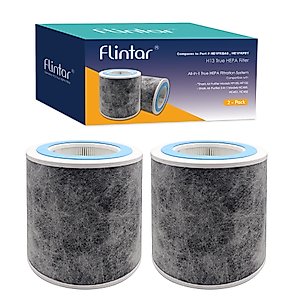 Flintar HP102 True HEPA Replacement Filter, Made in TAIWAN, Compatible with Shark Air Purifier HP100, HP102, HC450, HC451, HC452, HC455, Compares to Part # HE1FKBAS and HE1FKPET (2-Pack)