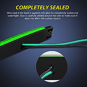 Nilight 10PCS 3.8” 6LED Red Green LED Indicator Light Truck Camper Side Marker Light Marine Boat Navigation Light Yacht Kayak Sailboat Trailer Bus RV Clearance Light 12V DC, 2 Years Warranty