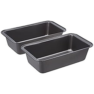 Amazon Basics Baking Bread Loaf Pan, 9.5 x 5 Inch, Set of 2