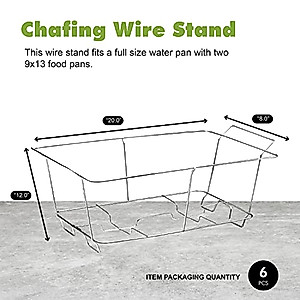 MAXYGIFT Chafing Wire Rack Buffet Stand - 6 Pack Full Size Racks For Dish Serving Trays Food Warmer catering supplies for Parties, Occasions, or Events
