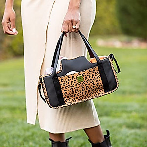 Petunia Pickle Bottom Wander Stroller Caddy | Perfect Baby Caddy to Keep Everything Organized | Multiple Carry Positions | Fits Most Strollers - Leopard Leatherette