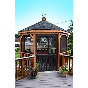 Amish-Crafted 12' Wood Octagon Gazebo-in-a-Box (Harvard Slate)