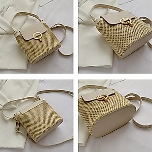 Elegant crochet purse crossbody bags for women purses cross body bag backpack handbags mini small womens backpacks work girls (Beige)