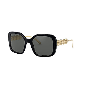 Versace Woman Sunglasses Black Frame, Dark Grey Lenses, 53MM