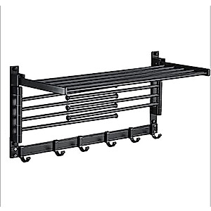 Xeternity-Made XMSound Clothes Drying Rack ,Wall Mounted Swivel Towel Rack & Hooks and Swing Arms , for Laundry Room and Bathroom