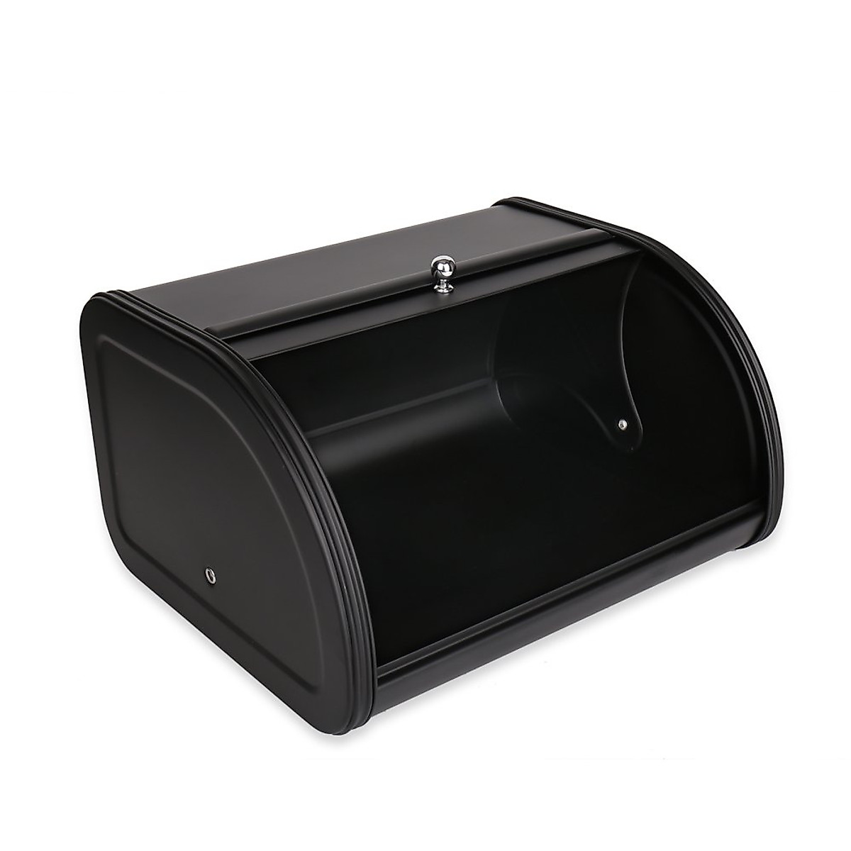 X458 Metal Bread Box/Bin/kitchen Storage Containers with Roll Top Lid (Black)