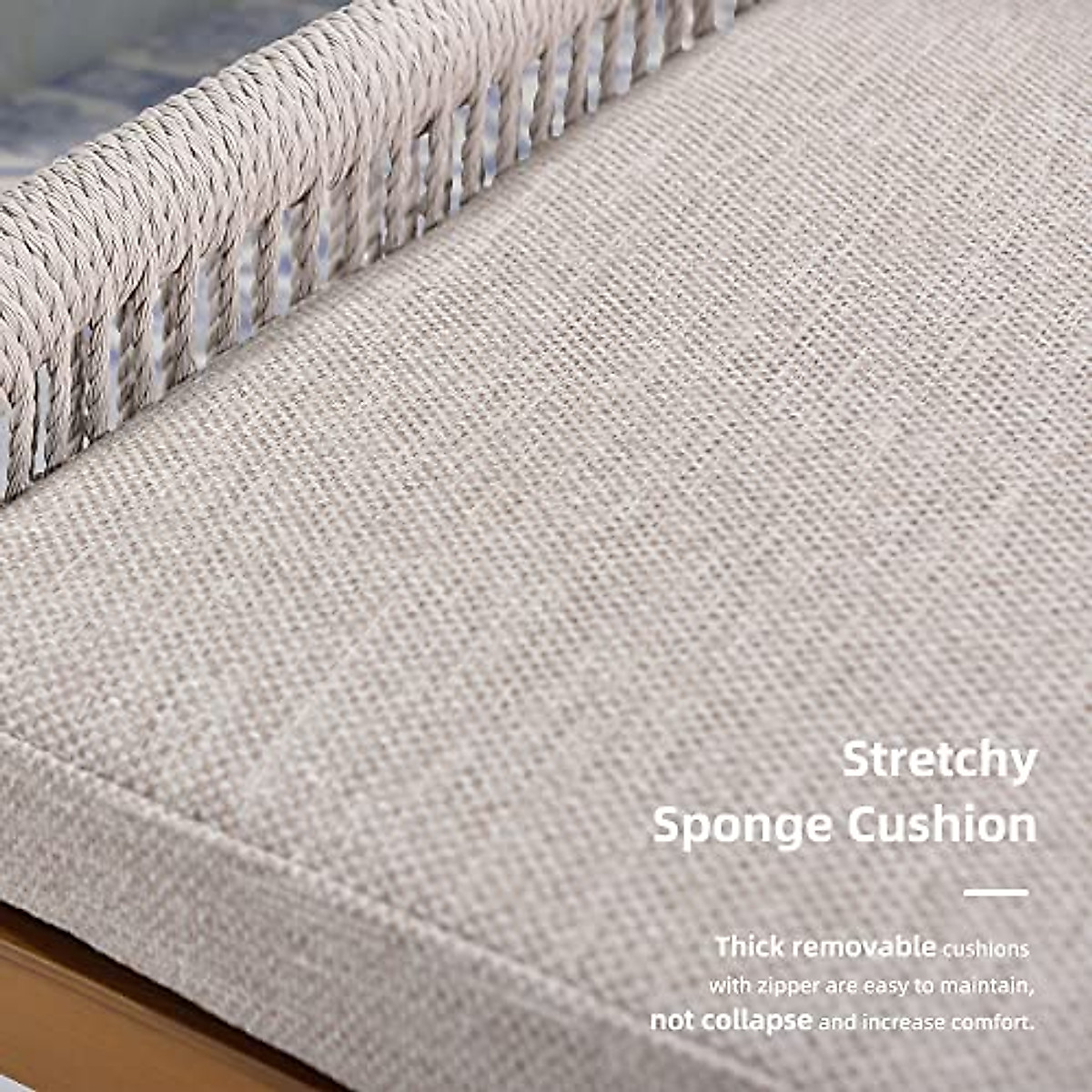 PURPLE LEAF 9 Pieces Dining Set Patio Metal Rectangular Table and Wicker Rattan Chairs for Outside Porch Garden Kitchen Modern Outdoor Furniture Sets