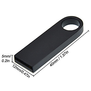 USB Flash Drives 16GB 5pcs Mini Bulk Pack of 5 USB 2.0 Memory Sticks Kepmem Black Metal Keychain 16 GB Jump Drive