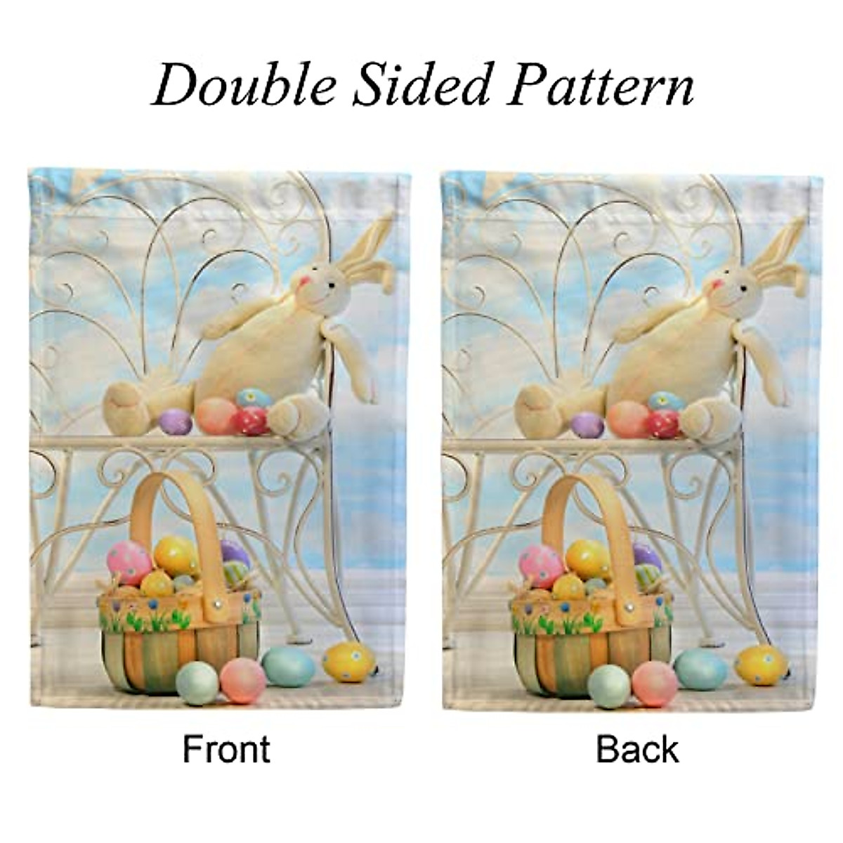 My Little Nest Seasonal Garden Flag Easter Bunny Eggs Vertical Garden Flags Double Sided for Home Farmhouse Yard Holiday Flag Outdoor Decoration Banner 28"x40"