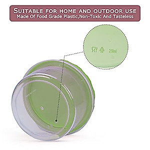 Jucaifu 8 Ounce reuseable small plastic freezer storage container jars with screw lid for food snacks lunch(16Pcs, Green)