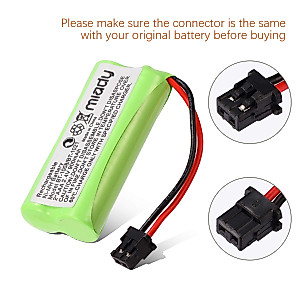 Miady 2.4V 2 AAA 900mAh Ni-MH Cordless Home Phone Battery for Uniden BT1008 BT-1008 BT1016 BT-1016 BT1021 BT-1021 WITH43-269 WX12077 Sanyo CAS-D6325 CASD6325 Lenmar CBBT1008 CB-BT1008 (Pack of 3)