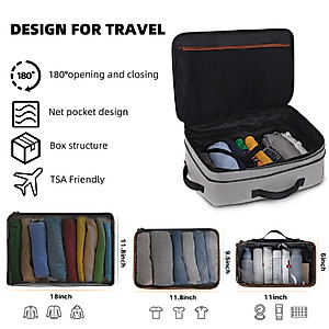 OPOALO Large Carry on Travel Backpack for Men, Business Laptop Backpack Convertible Heavy Duty Tactical Backpack Airplane Approved Waterproof for Travel Hiking Camping Daily (Hard Shell Black)