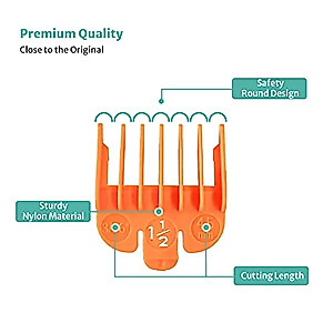 3 Professional Hair Clipper Guards Cutting Guides Fits for Most Wahl Clippers, Color Coded Clipper Combs Replacement - Guard Number: #1/2, 1 and #1 1/2 (Length: 1/16 inch, 1/8 inch and 3/16 inch)