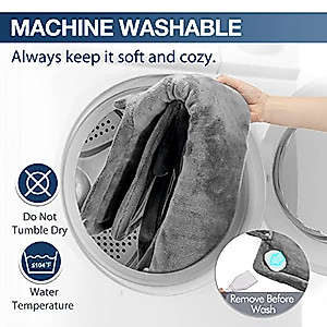 Heating Pad with Massager for Neck and Shoulders, Wearable Electric Heating Pads for Back Pain Relief, Auto-shutoff, 6 Heat Settings, 4 Massage Modes, UL Certified, Large Size, Gray