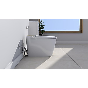 WIIS' IDEA Smart Toilet, Elongated One Piece Bidet Toilet with Bidet Built In, Tankless Smart Bidet Toilet with Auto Open Close, Auto Flush, Foot Sensor, Heated Bidet Seat, LED Display, Night Light
