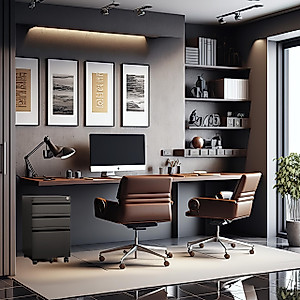 MOUNT-IT! Mobile File Cabinet with 3 Drawers | Under Desk Rolling Storage with Lock for Supplies, Files, and Materials, Mobile Space Saving for Home and Office