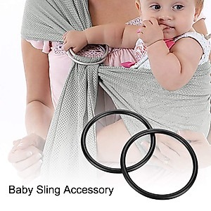Accmor Baby Sling Ring 3 inch Aluminium Wrap Rings Soft Carrier Ring Accessory for Infants Toddlers Newborn Kids, Works with Your Own Material or Convert Wrap to Sling (Black)
