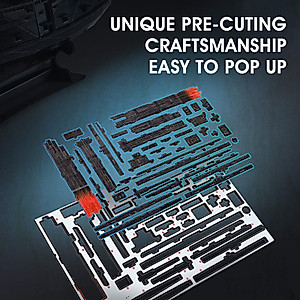 3D Puzzles for Adults - Led Pirate Ship Queen Anne's Revenge - Large 27'' Sailboat Puzzles - Desk Decor/House Warming/New Home/Christmas/Anniversary/Teacher Appreciation Gifts