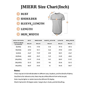 JMIERR Men's 3 Pack Cotton Hipster Hip Hop Longline Crewneck T-Shirt, Short Sleeve Gym Workout Athletic T Shirts for men Pack,M, Black/Black/Black