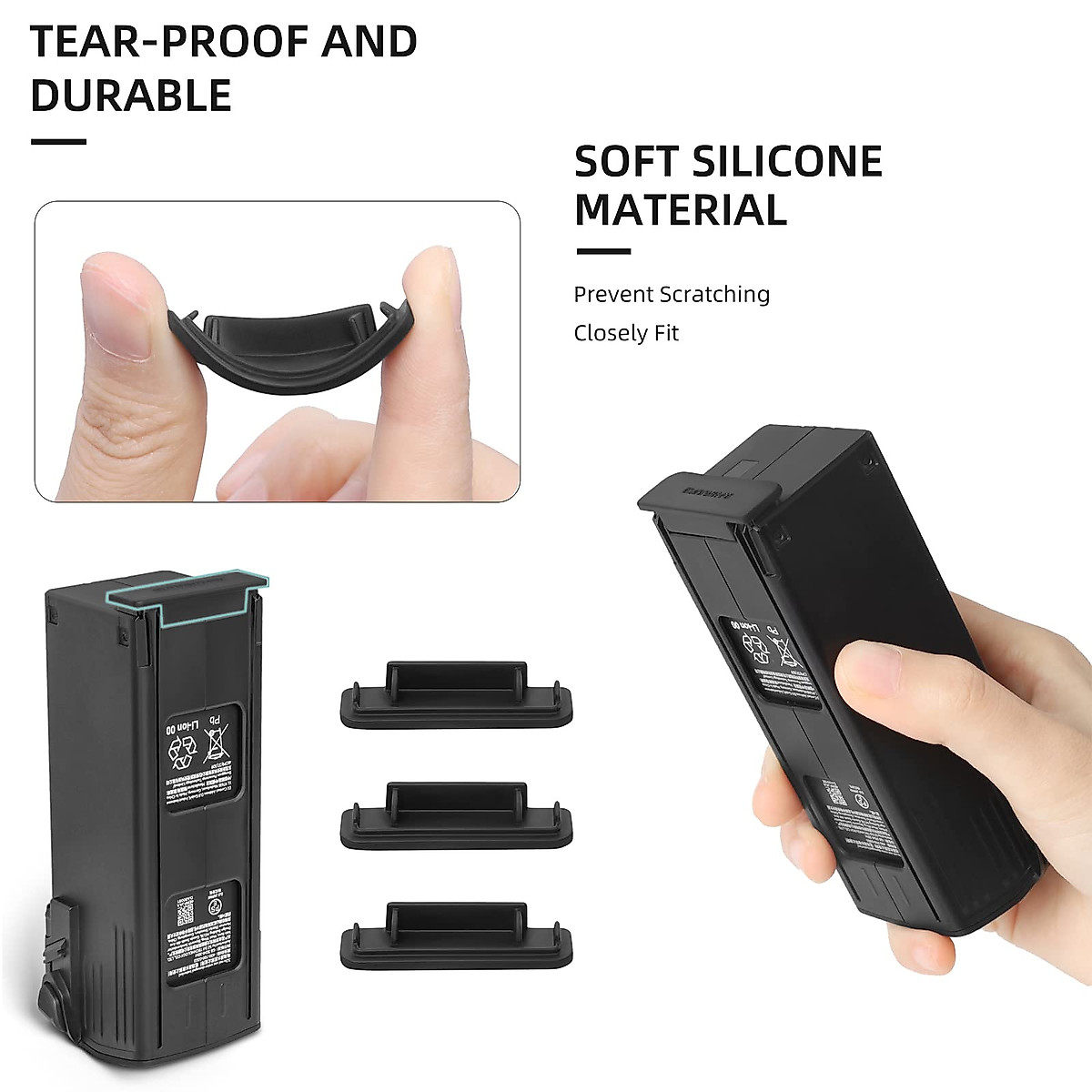 O'woda Battery Safe Bag for DJI Mavic 3 Pro, 3 Pcs Lipo Fireproof Storage Bag Batteries Protection Pouch + 3 Pcs Charging Port Cover for DJI Mavic 3 / Mavic 3 Classic/Mavic 3 Pro