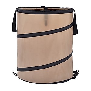 Lawn and Leaf Bags, Collapsible Trash Can, 37.8L Portable Camping Trash Can with Handle Locking Design Pop up Trash Can for Collecting Weeds Grass Clippings and other Types of Yard Waste
