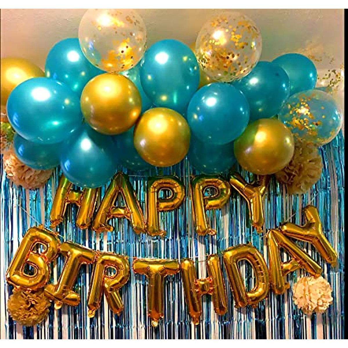 Teal Gold Balloons for Turquoise Gold Black Birthday Decorations for Women/Graduation Decorations 30pcs Teal Gold Balloons Bridal Shower Decorations/Turquoise Gold Black Wedding Decorations