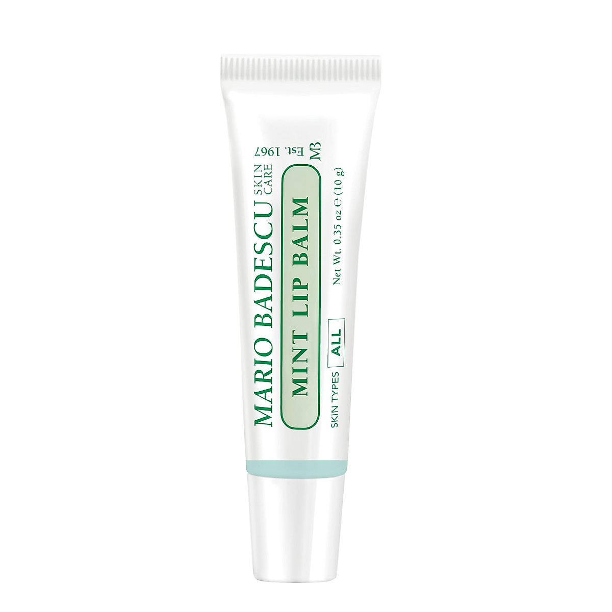 Mario Badescu Moisturizing Mint Lip Balm for Dry Cracked Lips, Infused with Coconut Oil and Shea Butter, Ultra-Nourishing Care for Soft, Smooth, and Supple Feel, 0.35 Oz