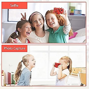 Kids Camera for Boys and Girls, Children Digital Video Toy Camera with Dinosaur Silicone Building Blocks, Selfie Camera for Kids, Christmas Birthday Festival Gifts for Age Above 6 with 32GB SD Card