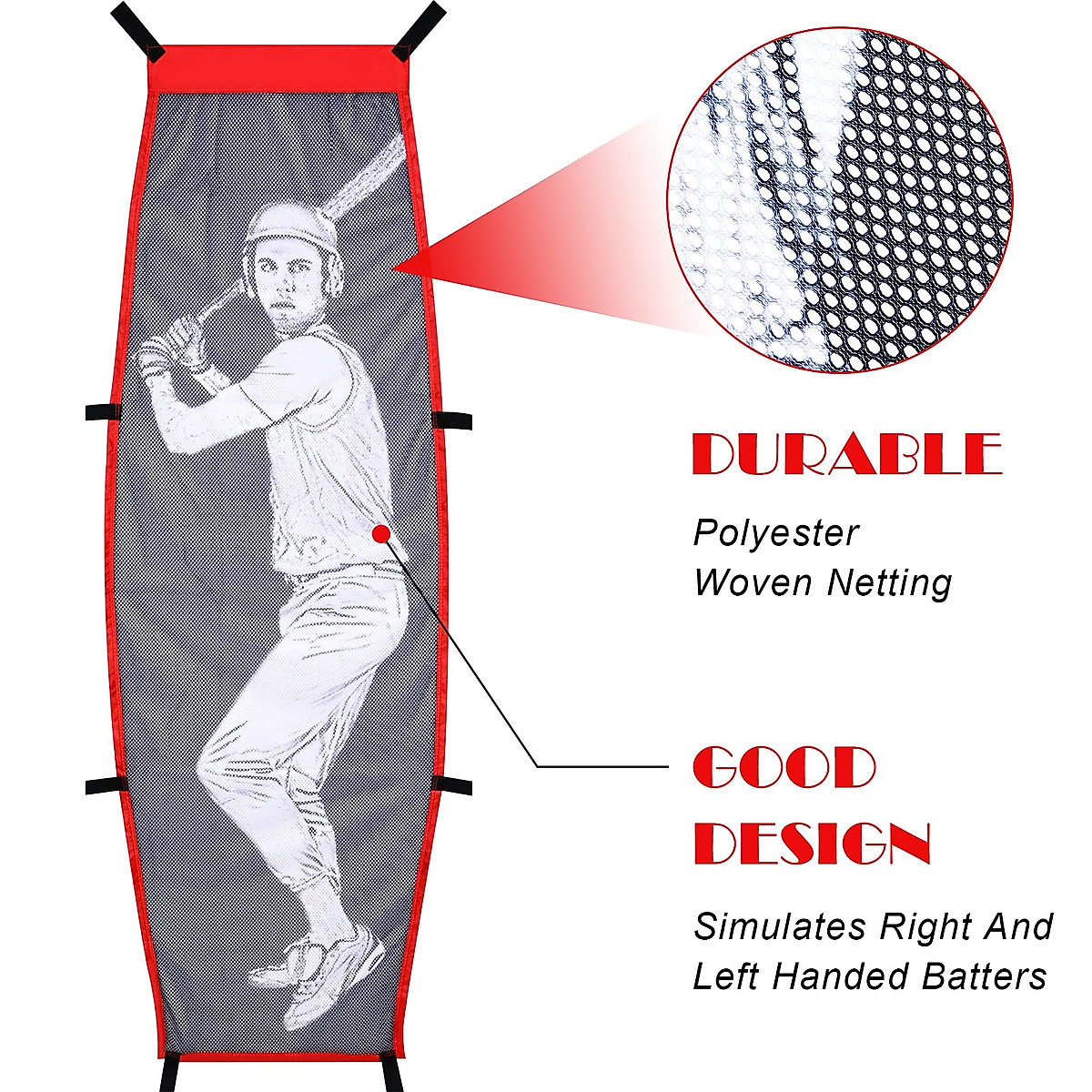 VAIPI Baseball Pitching Net Softball Pitching Trainer with 2 Dummy Batter Batting Net and Pitching Zone Hitting Aid Training Equipment for Practice Improved Hitting and Pitching Accuracy Training