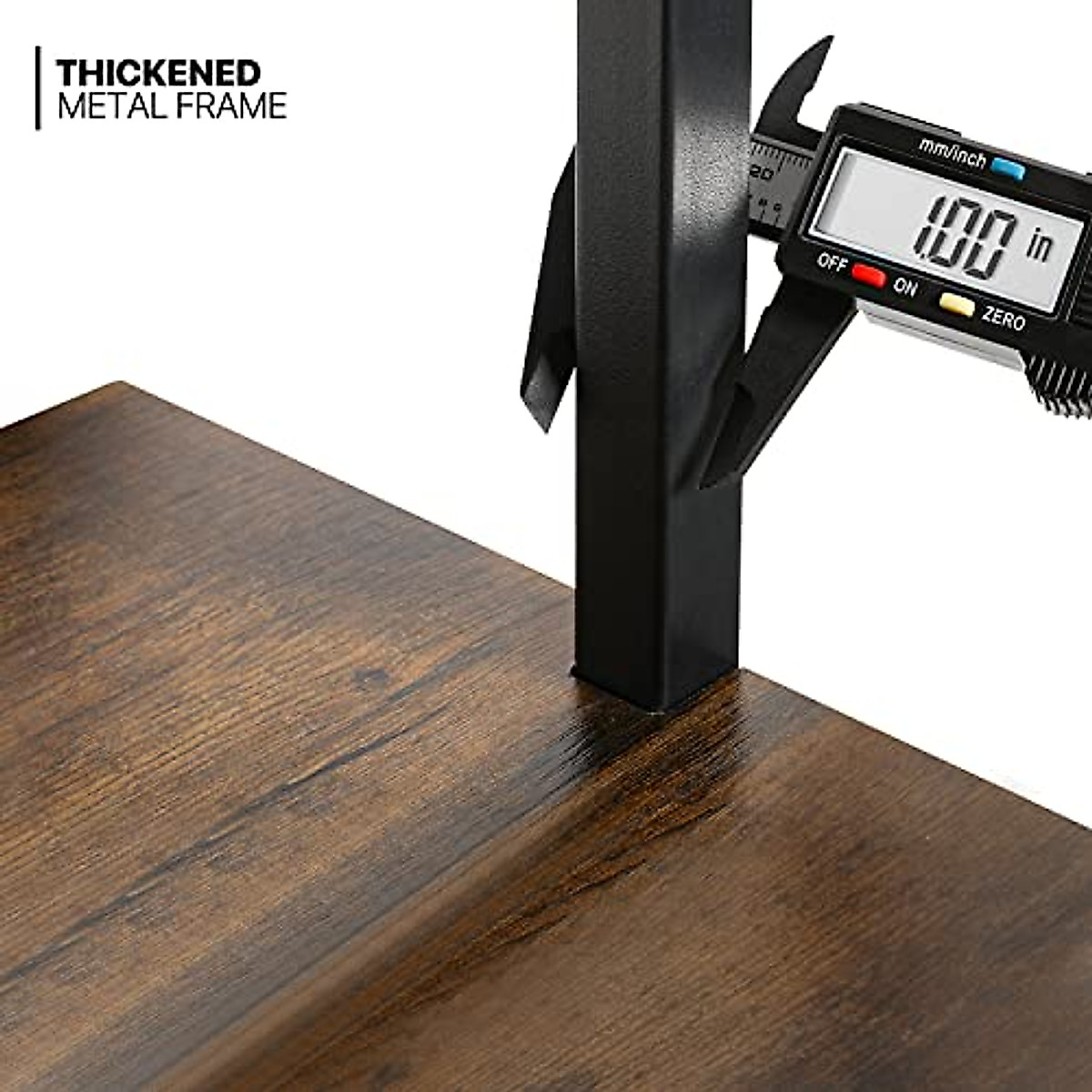 MoNiBloom 5-Tier Bookshelf Wall Mounted, 72 Inches Ladder Shelf with Metal Frame for Living Room Decor and Storage, Rustic Brown