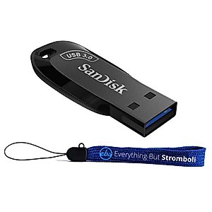 SanDisk Ultra Shift 64GB USB 3.0 Flash Drive for Computers & Laptops - High Speed (SDCZ410-064G-G46) Bundle with (1) Everything But Stromboli Lanyard