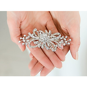 Mariell Antique Crystal Bridal Brooch Pin for Weddings, Bridesmaid, Mother of The Bride Jewelry Accessory