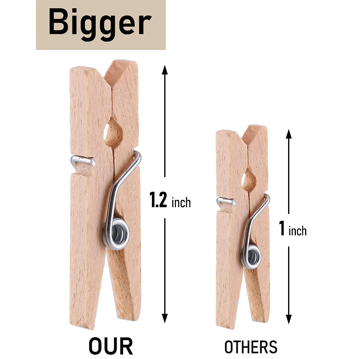 200 PCS Mini Clothespins 1.2 Inch, Mini Clothes Pins for Photos, Small Clothes Pins Wooden, Mini Photo Clips for Baby Shower Crafts DIY Project