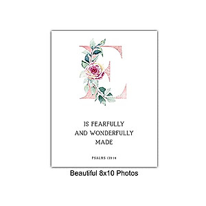 Religious Art & Wall Decor - She Is Clothed With Strength And Dignity - Fearfully And Wonderfully Made - She Is More Precious Than Jewels - Proverbs 31 -Psalm 139 Wall Art - Christian Gifts for Women