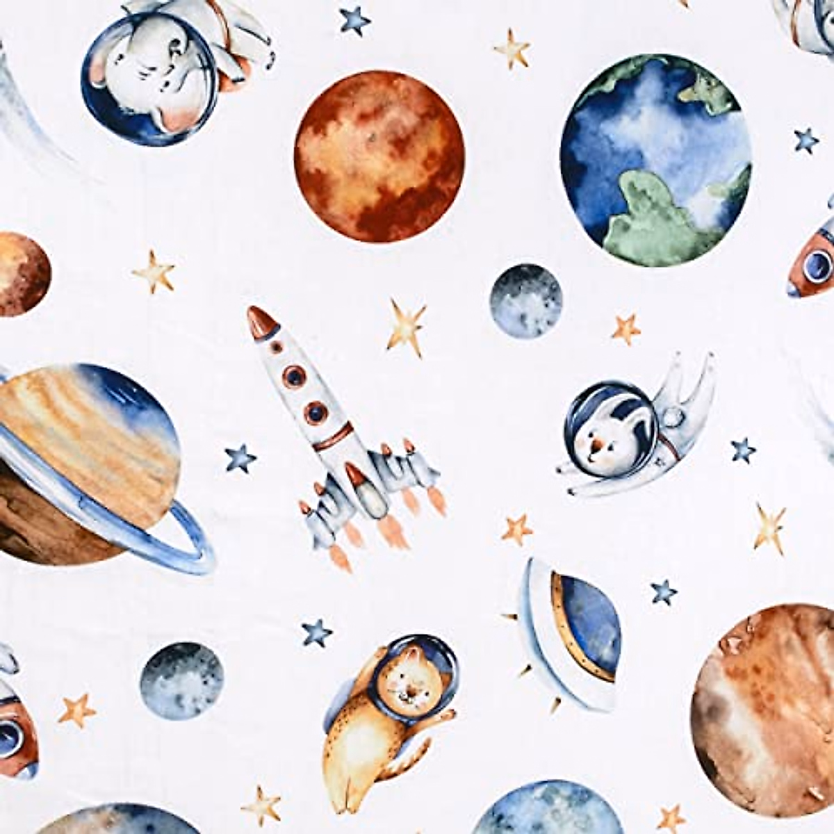 Outer Space Changing Pad Cover - Jersey Knit Cotton - Unique Watercolor Design
