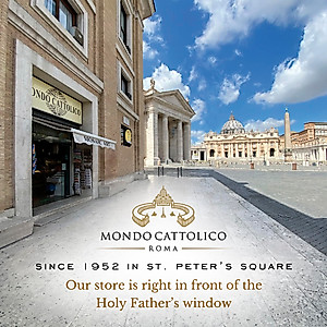 Mondo Cattolico Rosary Beads catholic for Women and Men Blessed During Pope's Angelus, Miraculous Virgin Pink Rosary with Variegated Glass on a Gold Plated Brass Chain - Perfect Catholic gifts