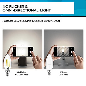 Hizashi E12 LED Bulb 60 Watt, Candelabra Light Bulbs Non-Dimmable 4000K Neutral White, 90+CRI 6W 600LM, B11 LED Chandelier Light Bulbs, UL Listed, 5 Pack