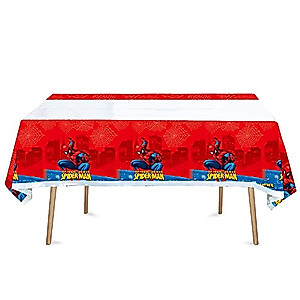 41 pcs Red Spiderman-Themed Party Supplies, 20 Plates, 20 Napkins and 1 Tablecloth, Spiderman Birthday Party Decorations for Boys and Girls