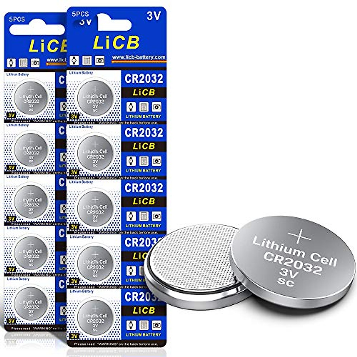 LiCB CR2032 3V Lithium Battery(10-Pack)